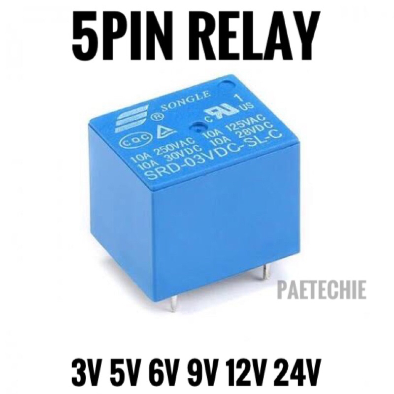 1pc Songle Mini Relay 5 Pins 10A 3V 5V 6V 9V 12V 24V | Shopee Philippines