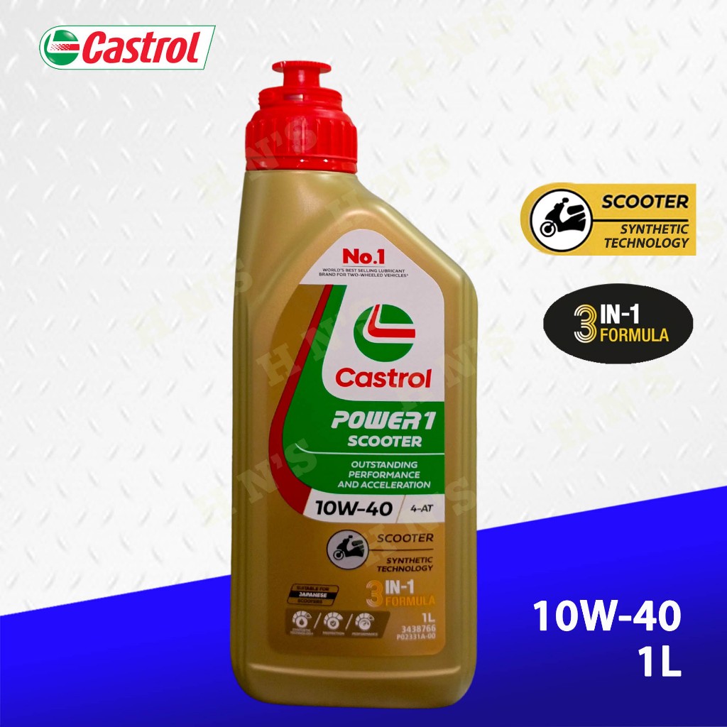 Castrol POWER1 Scooter 4T Full Synthetic 10W-40 Motor Oil 1L | Shopee ...