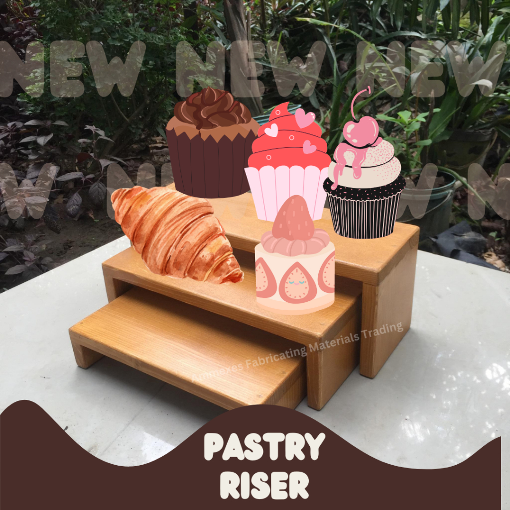 Wood Pastry Bread Riser Stand Food display ladder Set Riser | Shopee ...