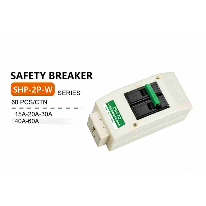 Circuit breaker WITH COVER AND OUTLET SET ROTO SHP-W-2P 2 POLES 220V ...