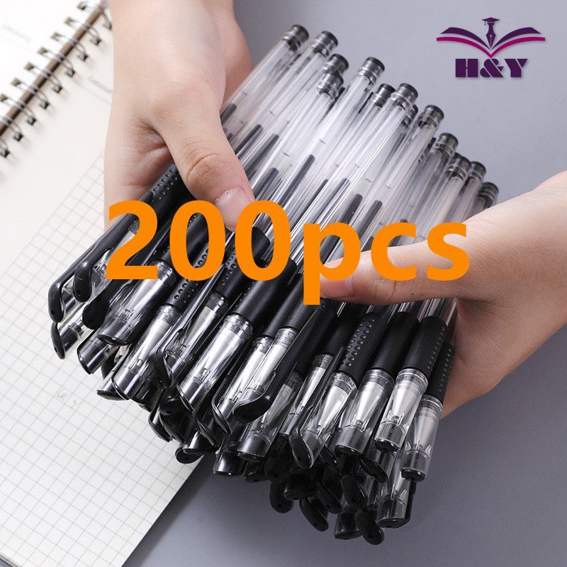 200pcs BallPen set Gel Pen 0.5 mm Black Ink sign pen ball pen Rods ...