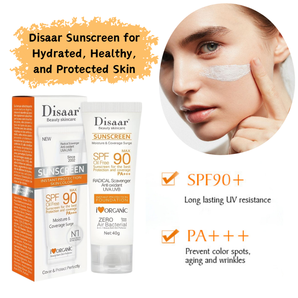 Disaar Sunscreen SPF90 UV Protection, Hydration Boost, Soothes and ...