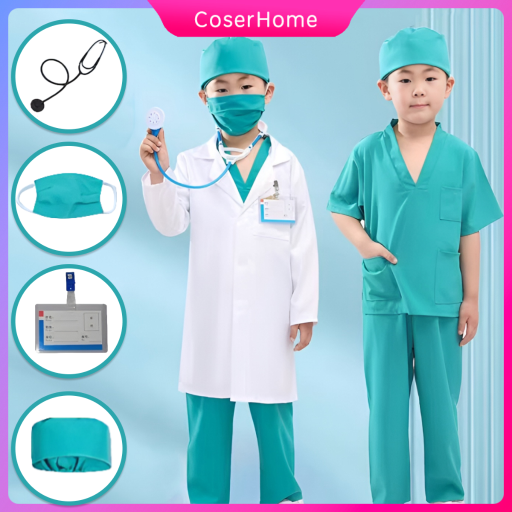 Full Set Career Day Doctor Costume for Kids Boy Girl Nurse Professional ...