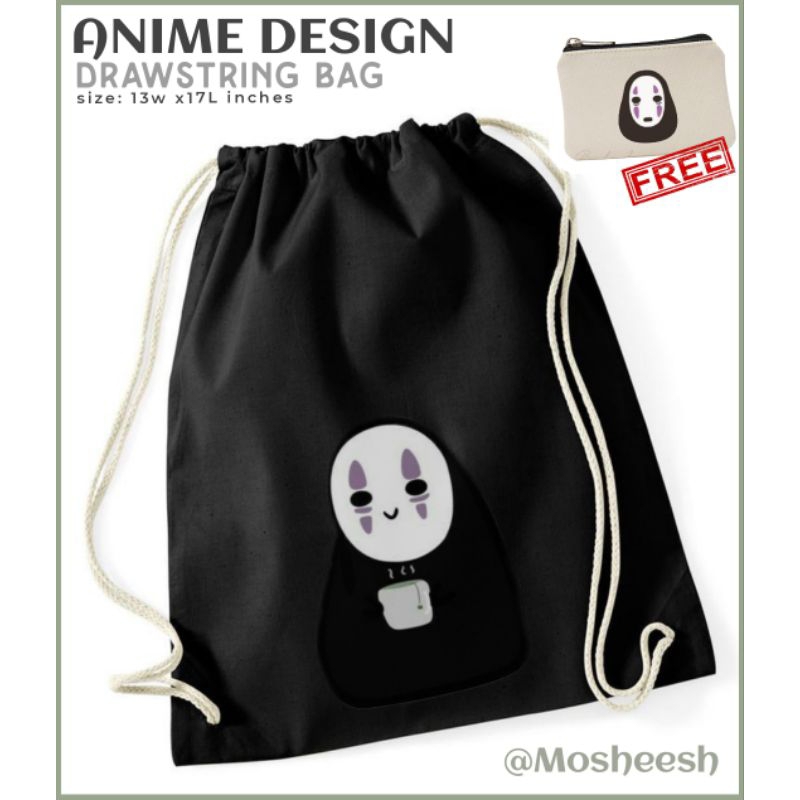 cute Anime Design Drawstring Bag with freebie | Shopee Philippines