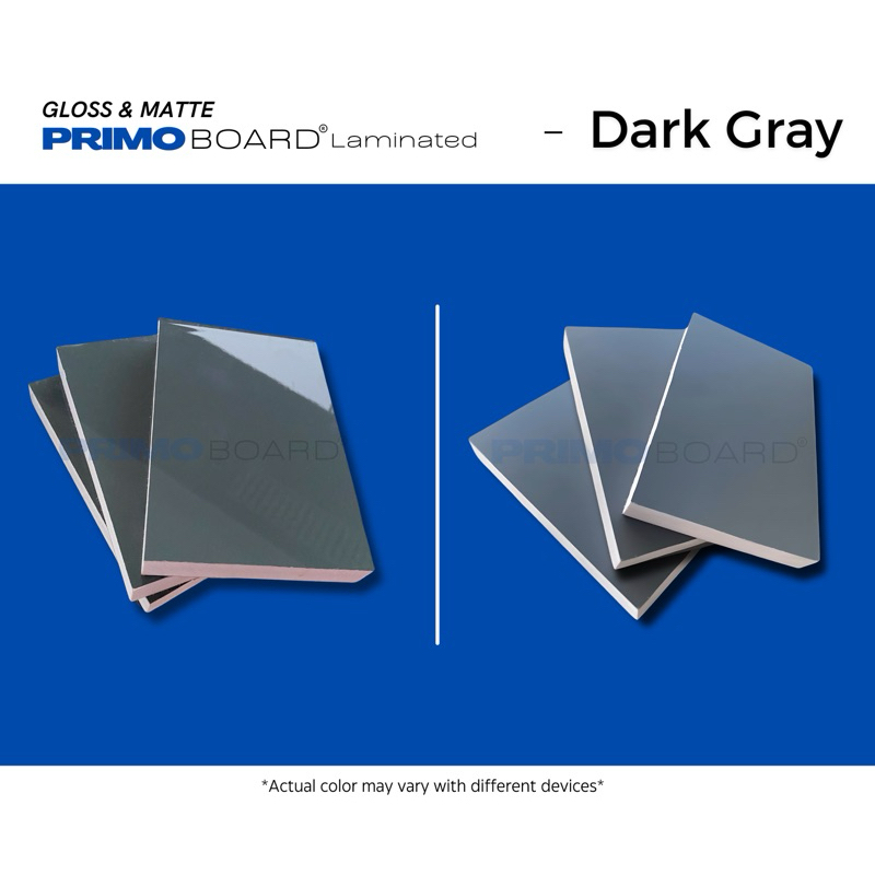 Primoboard Laminated-Dark Gray Gloss 1 side, Other side Dark Gray Matte ...