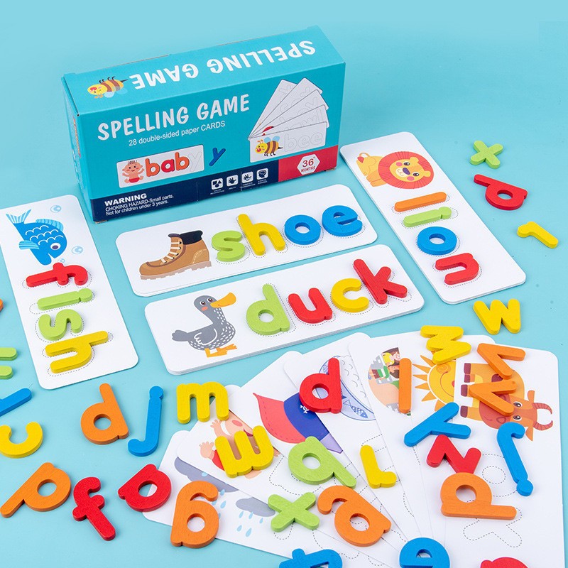 Wooden Alphabet Spelling Games Learning Spelling and Phonics Toys Early ...