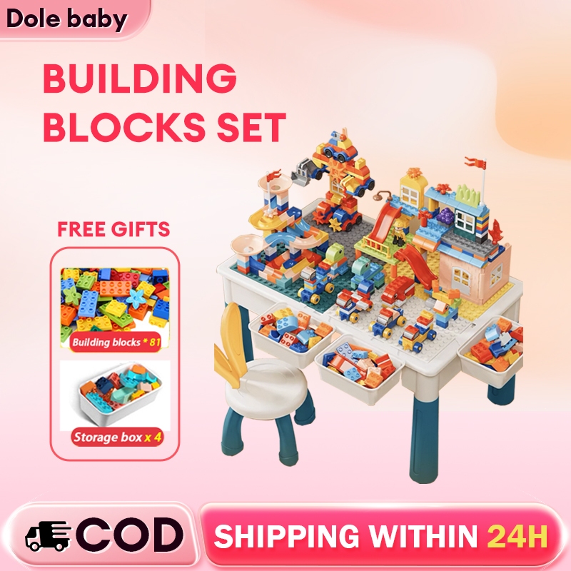 Building Blocks Table and Chair Set Multi-Function Study Table ...
