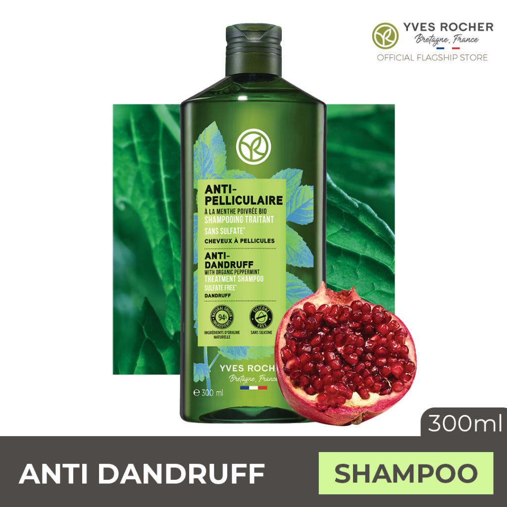 Yves Rocher Anti Dandruff Treatment Shampoo with Organic Peppermint ...