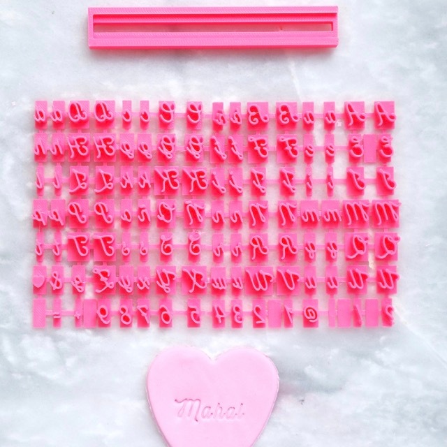 Fondant Clay Cookie Alphabet Stamp Cursive Font | Shopee Philippines