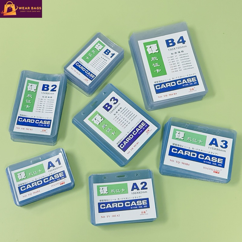 20pcs Hard Card Case Plastic ID Case A1/A2/A3/B1/B2/B3/B4 Transparent ID Card Holder Case ...