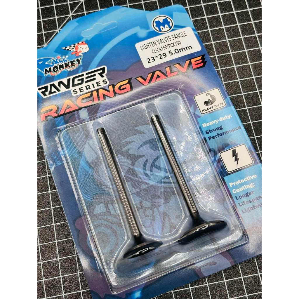 RACING MONKEY LIGHTEN VALVES 3ANGLE 23/29 5.0MM for CLICK150/PCX150 ...