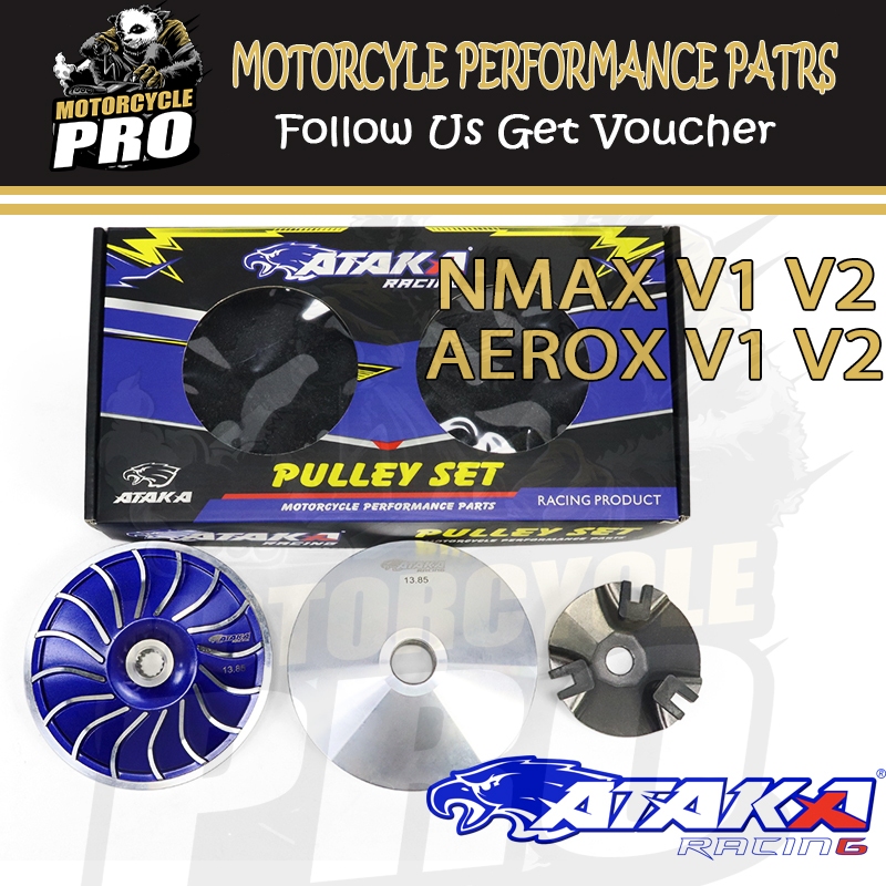 ATAKA Racing Pulley Set AEROX V1 V2 / NMAX V1 V2 13.5/13.85 | Shopee ...