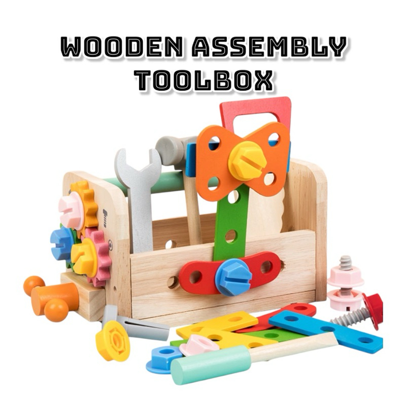 Wooden Assembly Toolbox Toys Children Tool set Tool table Engineering ...