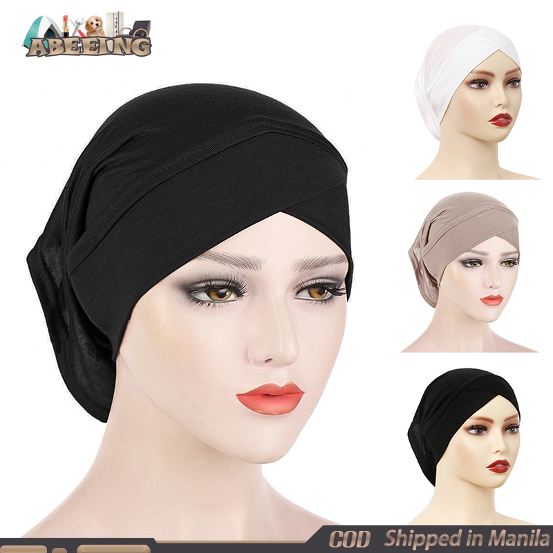 Women Muslim Hijab Stretch Breathable Turban Cap Muslim Inner Hijab ...