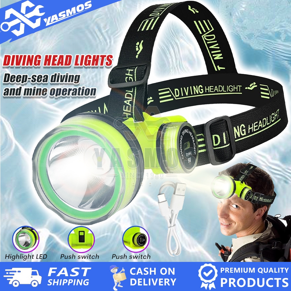 Bright Diving Swimming Head Light, Underwater Head Flashlight, Diver ...