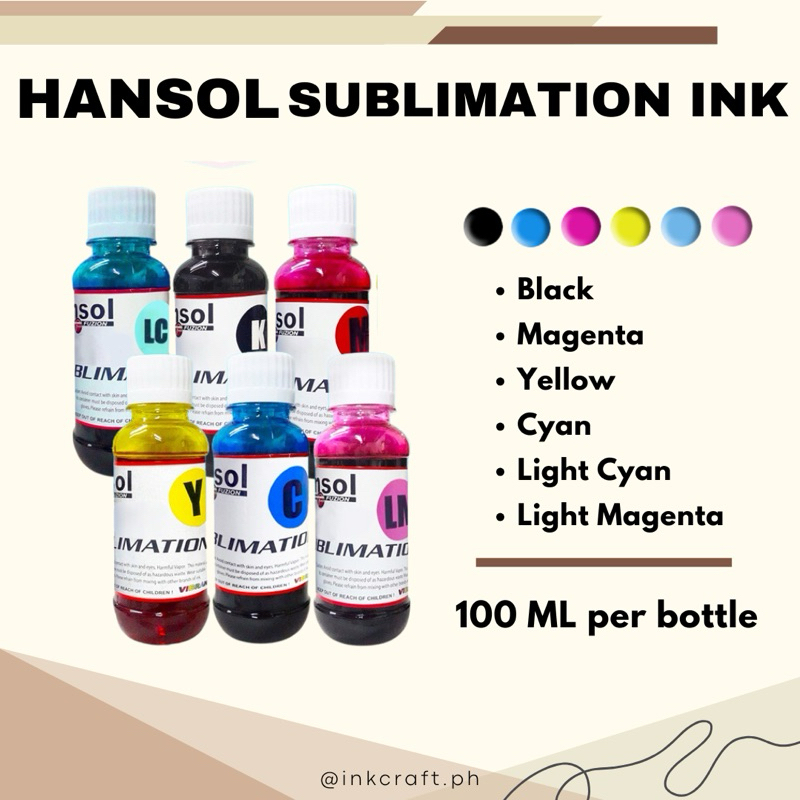 Hansol Sublimation Ink 100ML 6 Color | Shopee Philippines