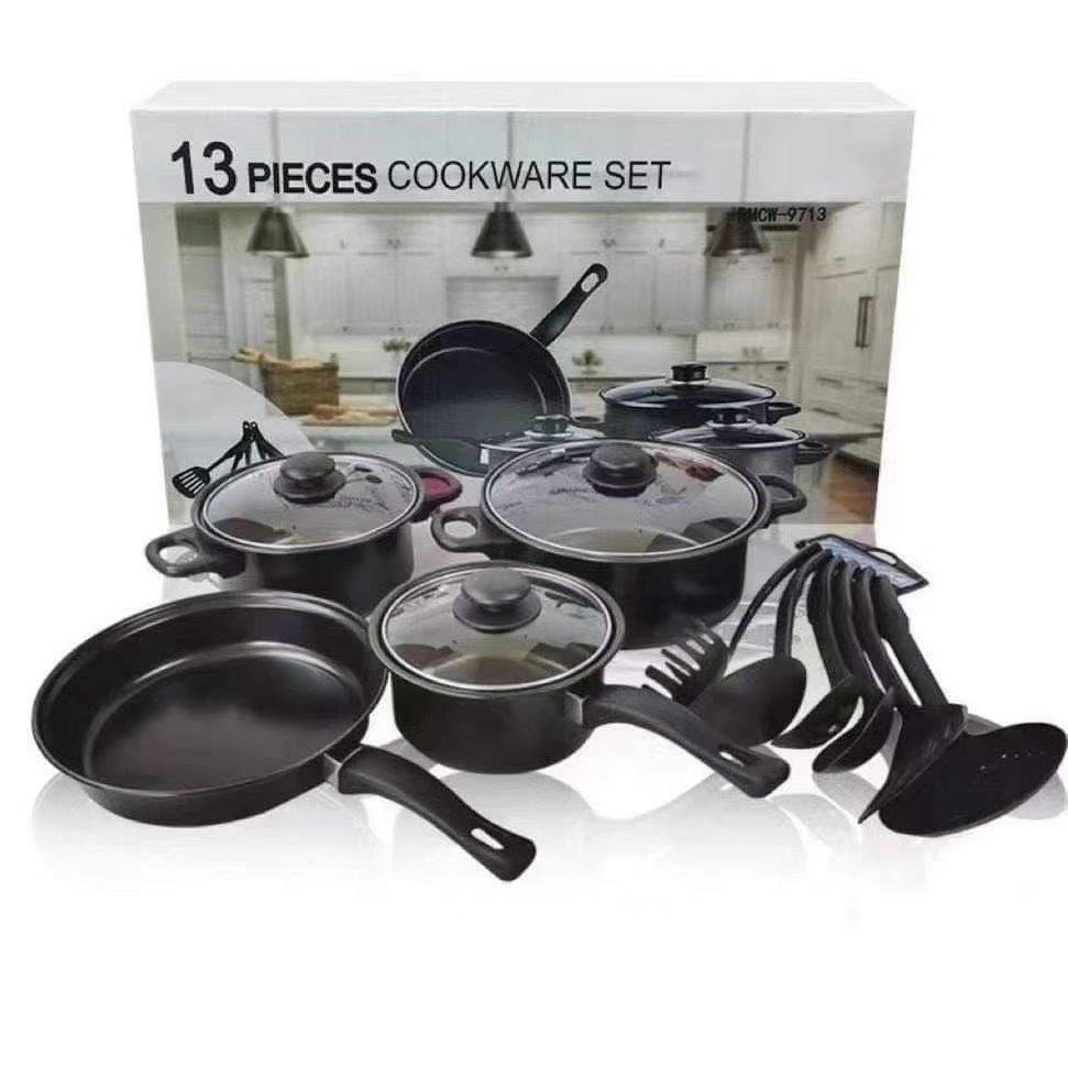 13 Pieces Nonstick Cookware SetPots with Cover & Frying Pan and ...