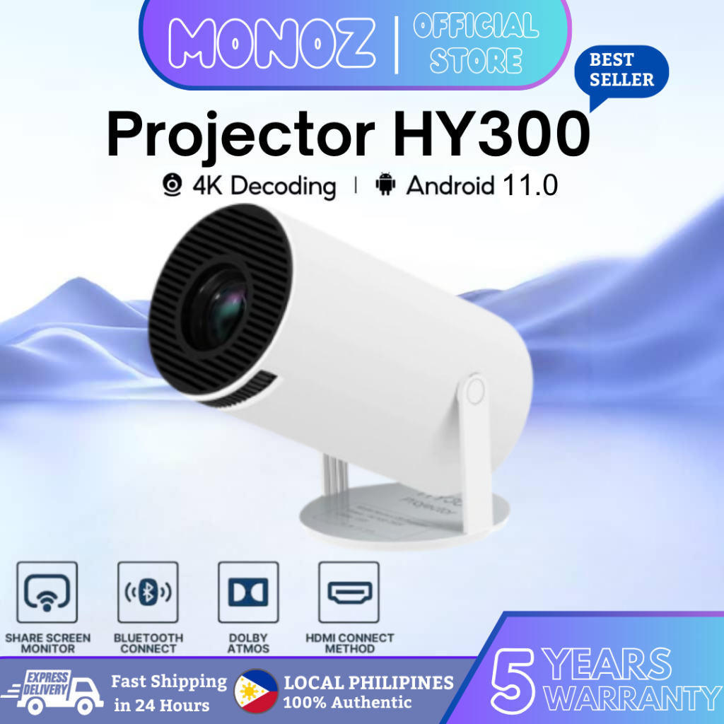 Projector HY300 Android 11 LCD 4k Projector 1080P Double WIFI With ...