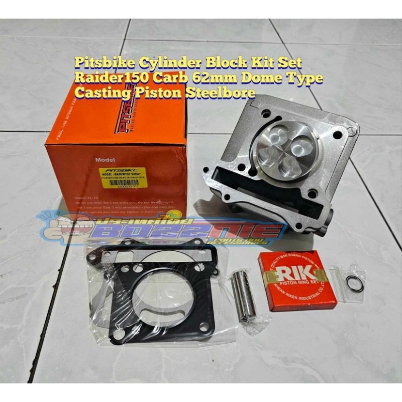 Pitsbike Cylinder Block Kit Set Raider150 Carb 62mm Dome Type Casting ...
