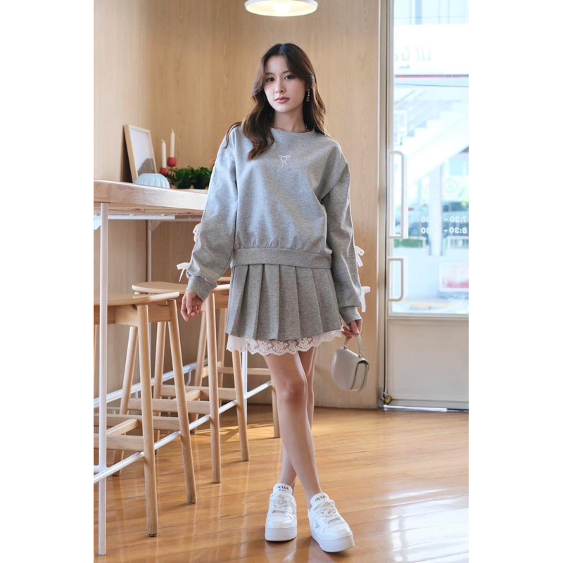 RRX Longsleeve Ribbon Terno Mini Skirt # 7836 | Shopee Philippines