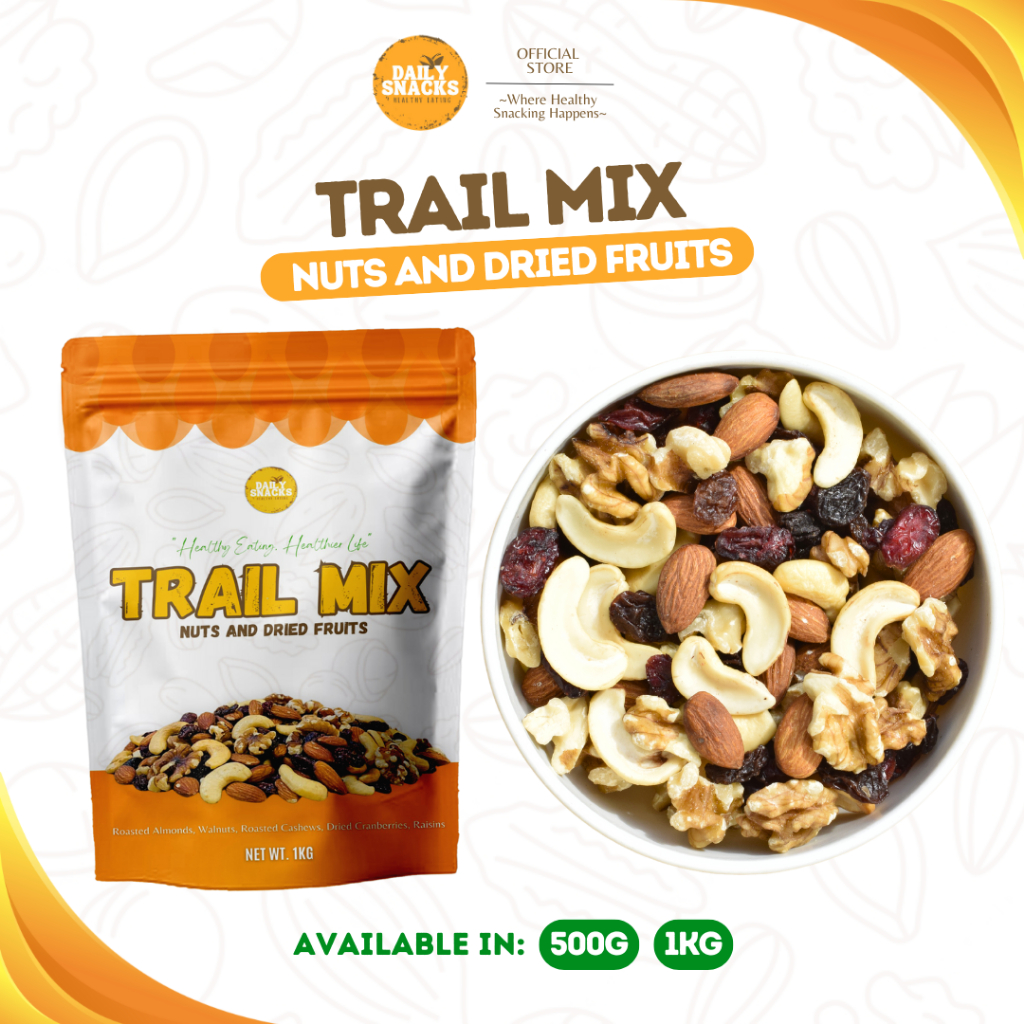 Daily Snacks Trail Mix Nuts and Dried Fruits - 500g & 1kg in Ziplock ...