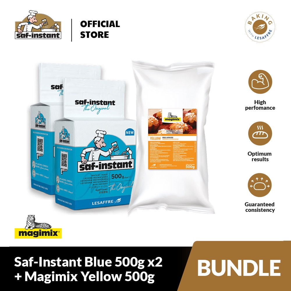 Lesaffre Saf-Instant Blue Instant Dry Yeast 500g X2 Plus Magimix Yellow ...