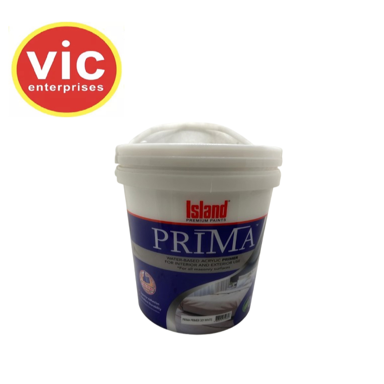 Island Prima Primer Latex 301 White Gallon, Vic Enterprises | Shopee ...