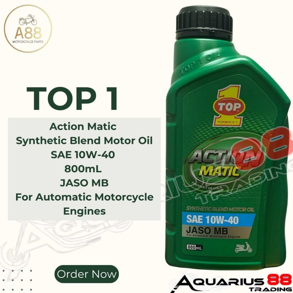 Top 1 Action Matic Synthetic Blend SAE 10W-40 JASO MB For Automatic ...