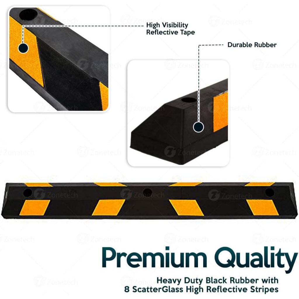 Parking Stopper Rubber Locator Blocker Car Parking Wheel Ground Blocker ...