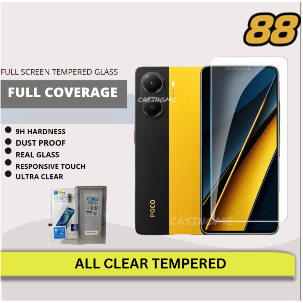 POCO X7 PRO / X6 PRO 5G/ X6 5G Tempered Glass ALL CLEAR Screen ...