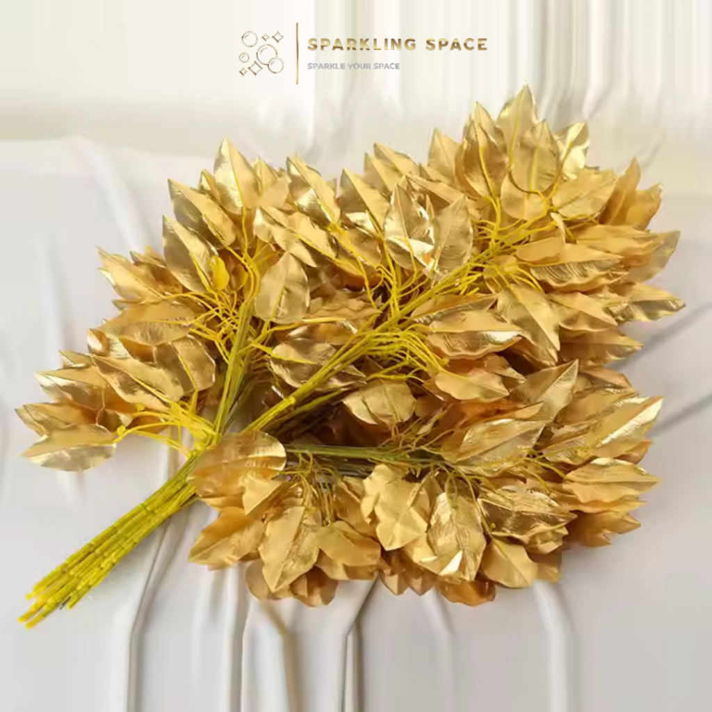 SSAL2 Artificial Golden Banyan Tree Leaves Wedding Garden Landscape ...