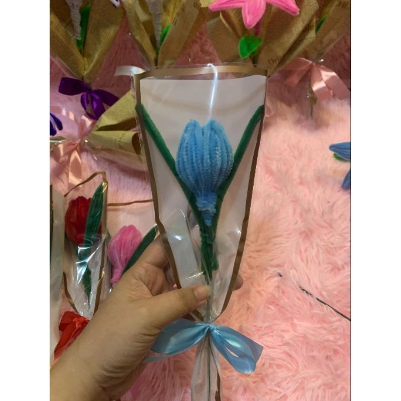FUZZY WIRE TULIP FLOWER DIY FOR ANY OCCATION | Shopee Philippines