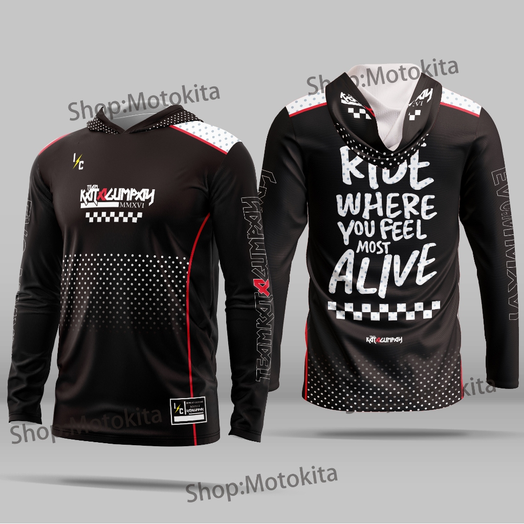 Hoodie Warmer Jersey for men Motorcycle Long Sleeve T-shirt Full Sublimation Jersey | Shopee ...
