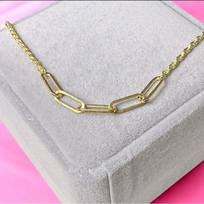 Heavy Paper Clip rope Bracelet 18k gold | Shopee Philippines