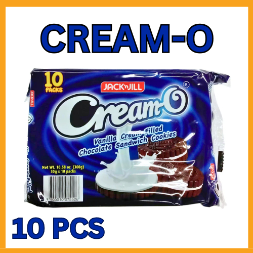 Cream-O Vanilla 30g Pack of 10 Cream-Filled Chocolate Sandwich Cookies ...