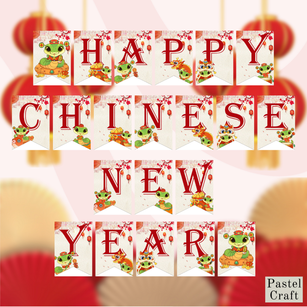 Happy Chinese New Year of the Snake 2025 Customized Party Banner ...