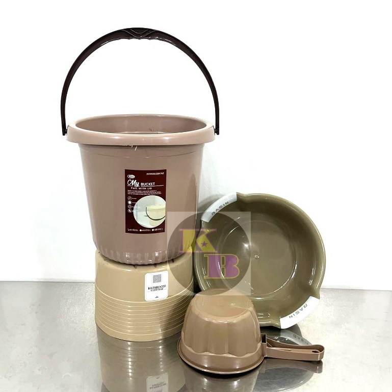ESSENTIAL BATHROOM SET PAIL STOOL DIPPER BASIN | Shopee Philippines