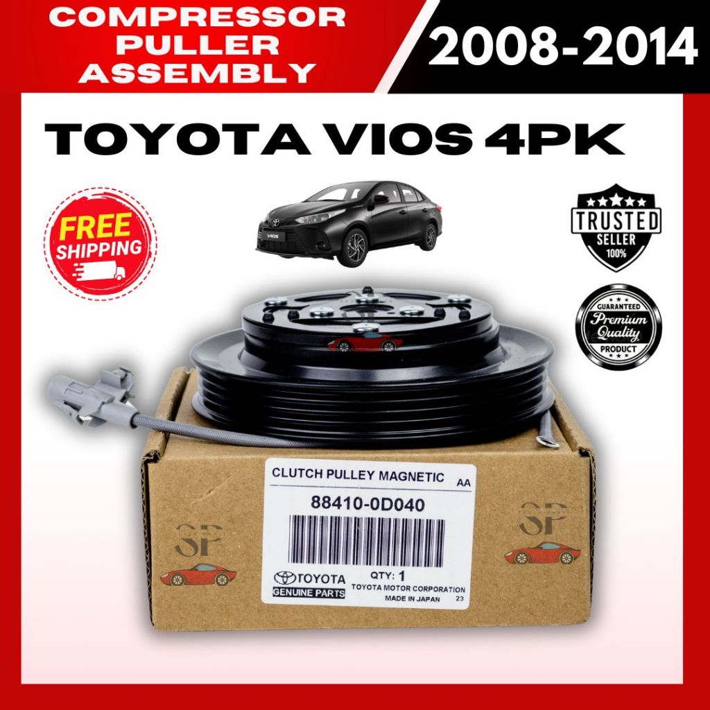 ON SALE! COMPRESSOR PULLEY ASSEMBLY for TOYOTA VIOS 4PK (2008-2014 ...