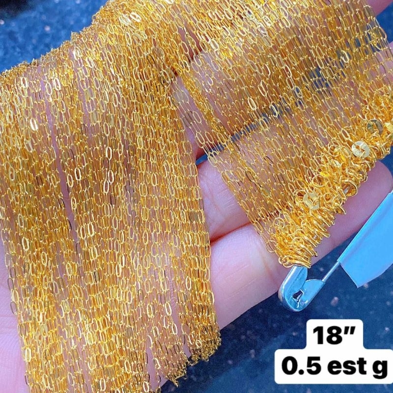 COD 18k Saudi Gold Jen B's Micro Paperclip Chain Pawnable | Shopee ...