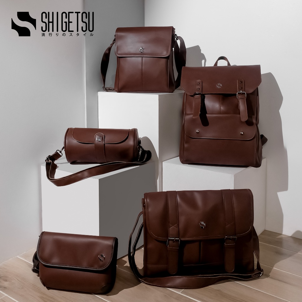 Shigetsu Brown Bag Collection Bag for school sling bag for men ...