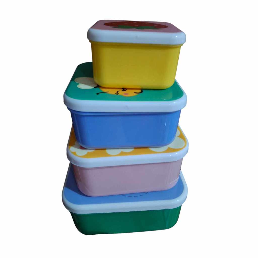 Paperchase 4 in1 Cute Snack and Food container: Robot, Bee and Unicorn ...