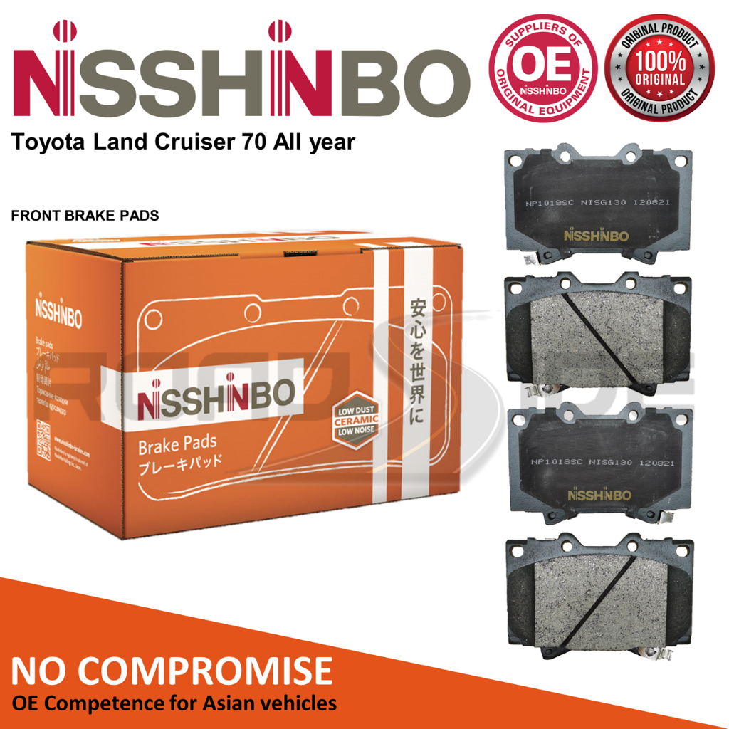 Nisshinbo Front Brake Pads for Toyota Land Cruiser 70 All Year Model ...