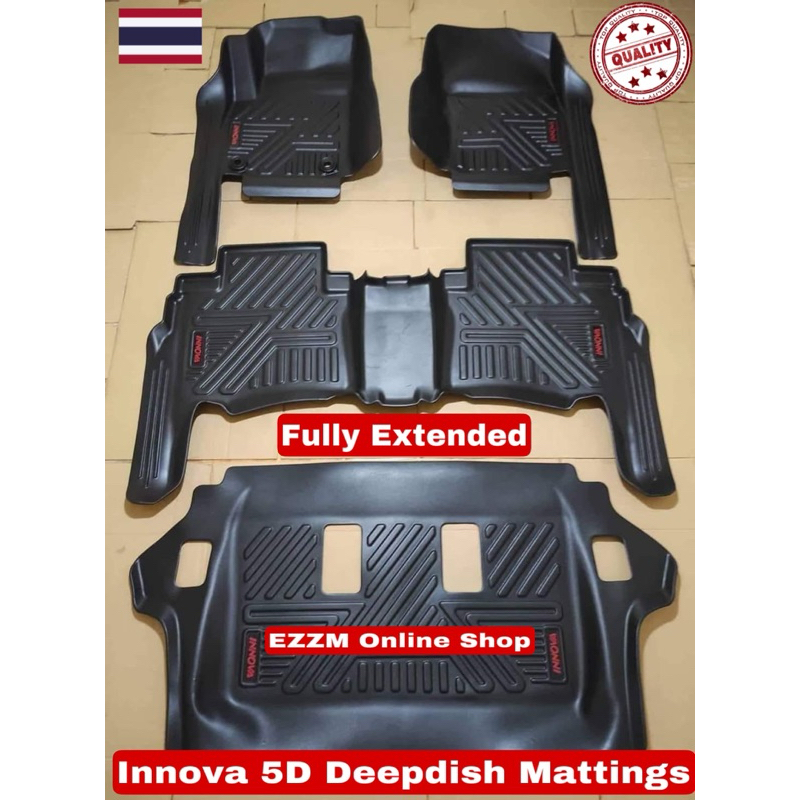 TOYOTA INNOVA 5D DEEPDISH MATTINGS 2016-2025 (FULLY EXTENDED) Thailand ...