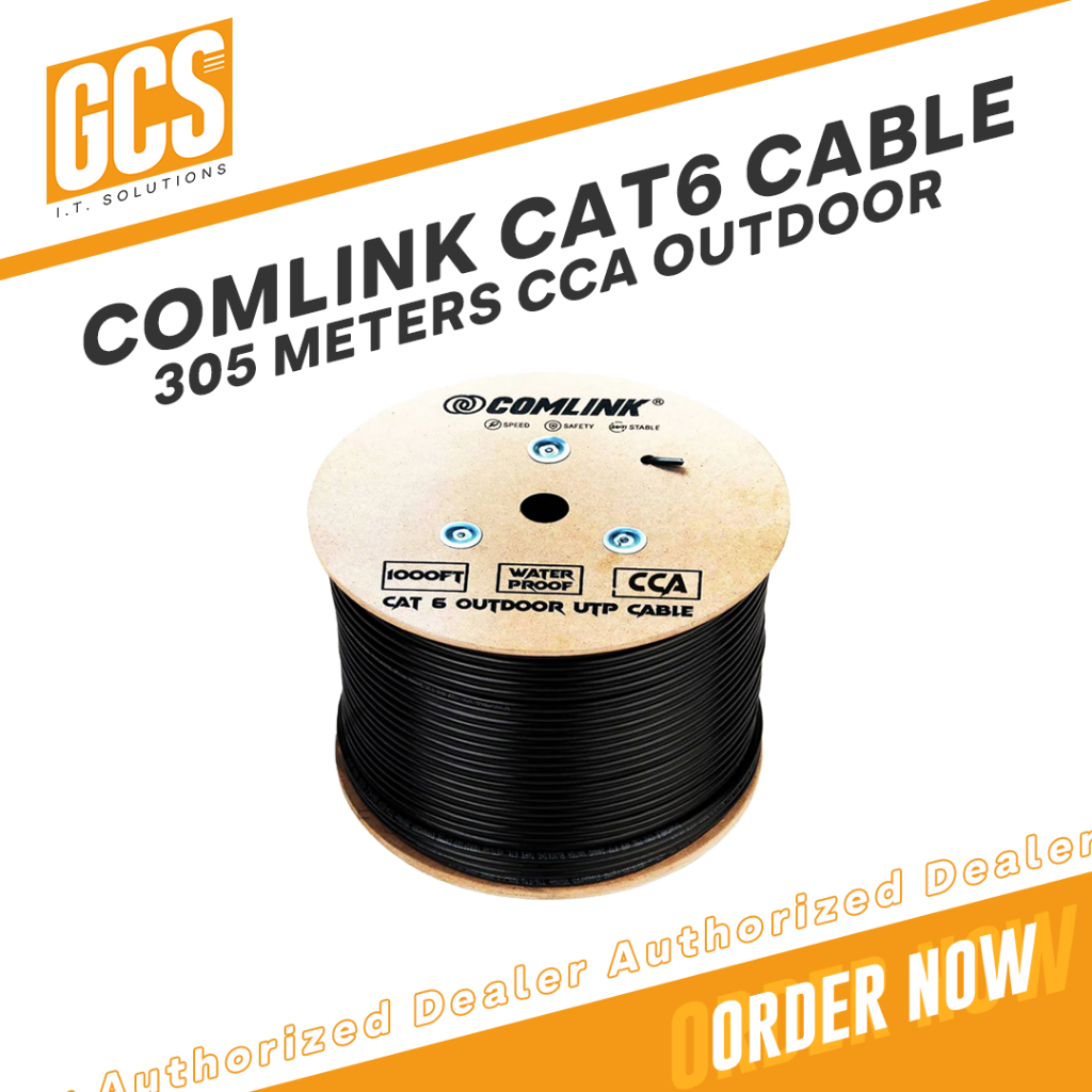 Comlink CAT6 Outdoor UTP Cable 305M 23AWG 0.53mm CCA Black | Shopee ...