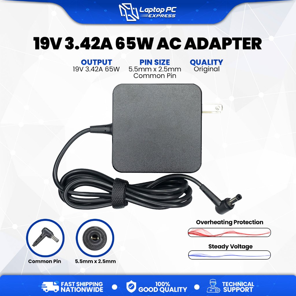 Original Laptop Charger 19V 3.42A 5.5mm X 2.5mm for Asus X555L X552 ...