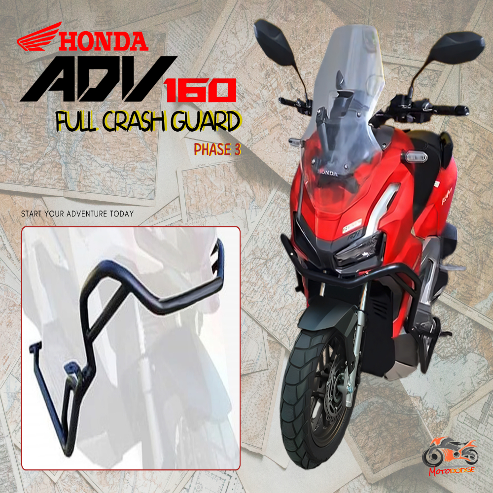HONDA ADV 160 - HEAVY DUTY FULL CRASH GUARD ( POWDER COAT ) - PHASE 3 | Shopee Philippines