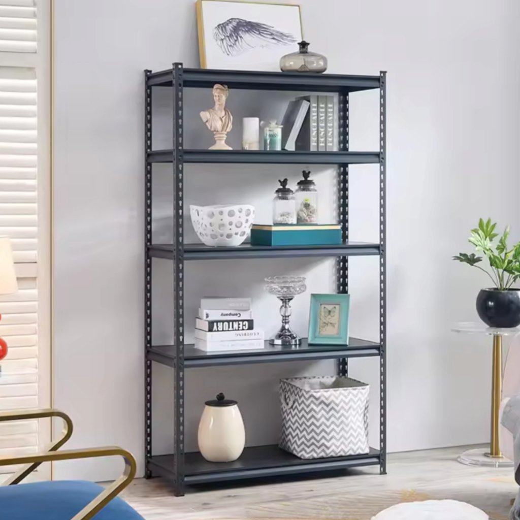JA5 5 Layer Shelves Unit Floor Standing Iron Rack Angle Steel Metal ...