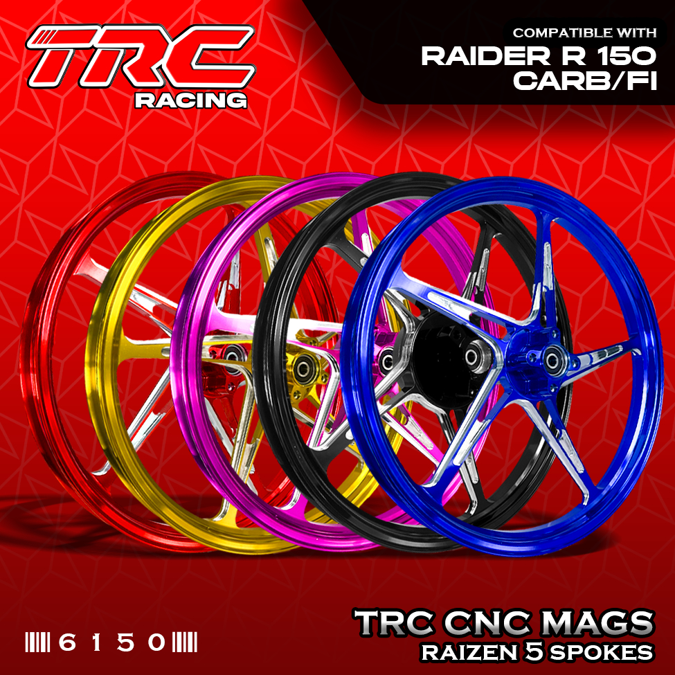 TRC CNC RAIZEN 5 SPOKES MAGS (1.6 x 1.6 x 17) FOR RAIDER R150 FI/CARB 6150 | Shopee Philippines