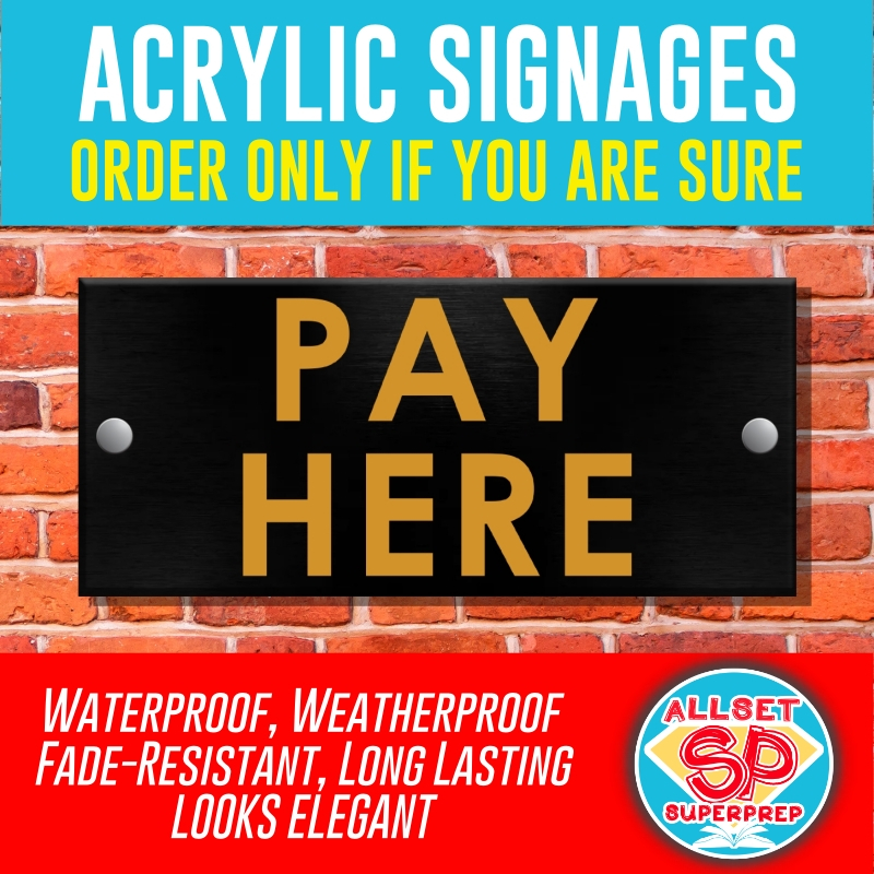 Pay Here Signage Acrylic Plate for Business Office School Restaurant ...