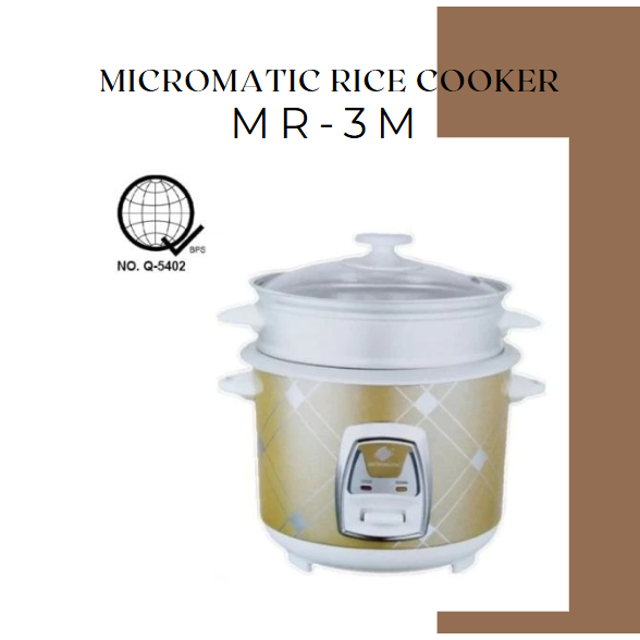 Micromatic MR-3M 0.6Liters 3cups Metallic Body with Steamer Rice Cooker | Shopee Philippines